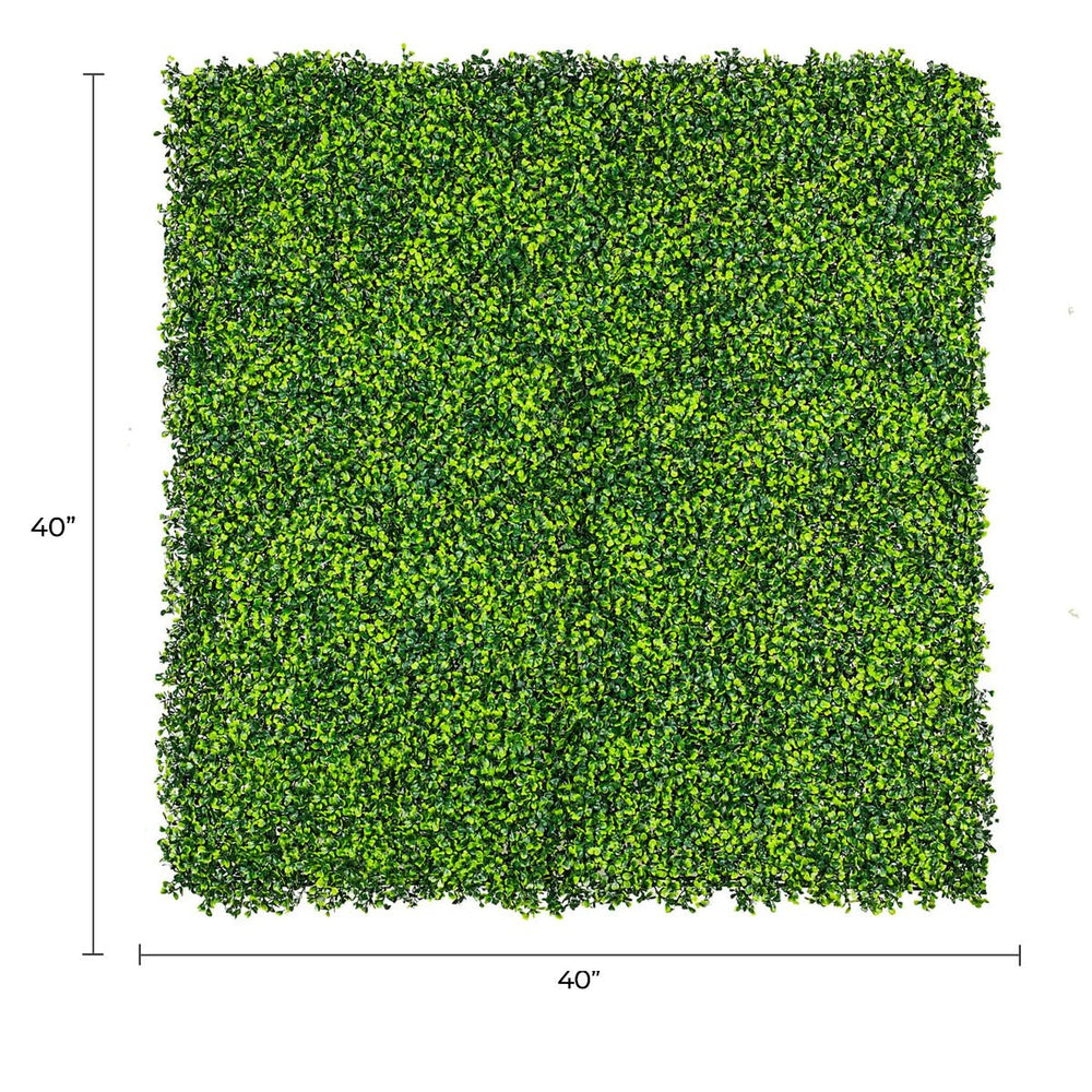 Artificial Mixed Boxwood Hedge Panel Wall 40" x 40" 11SQ FT Commercial