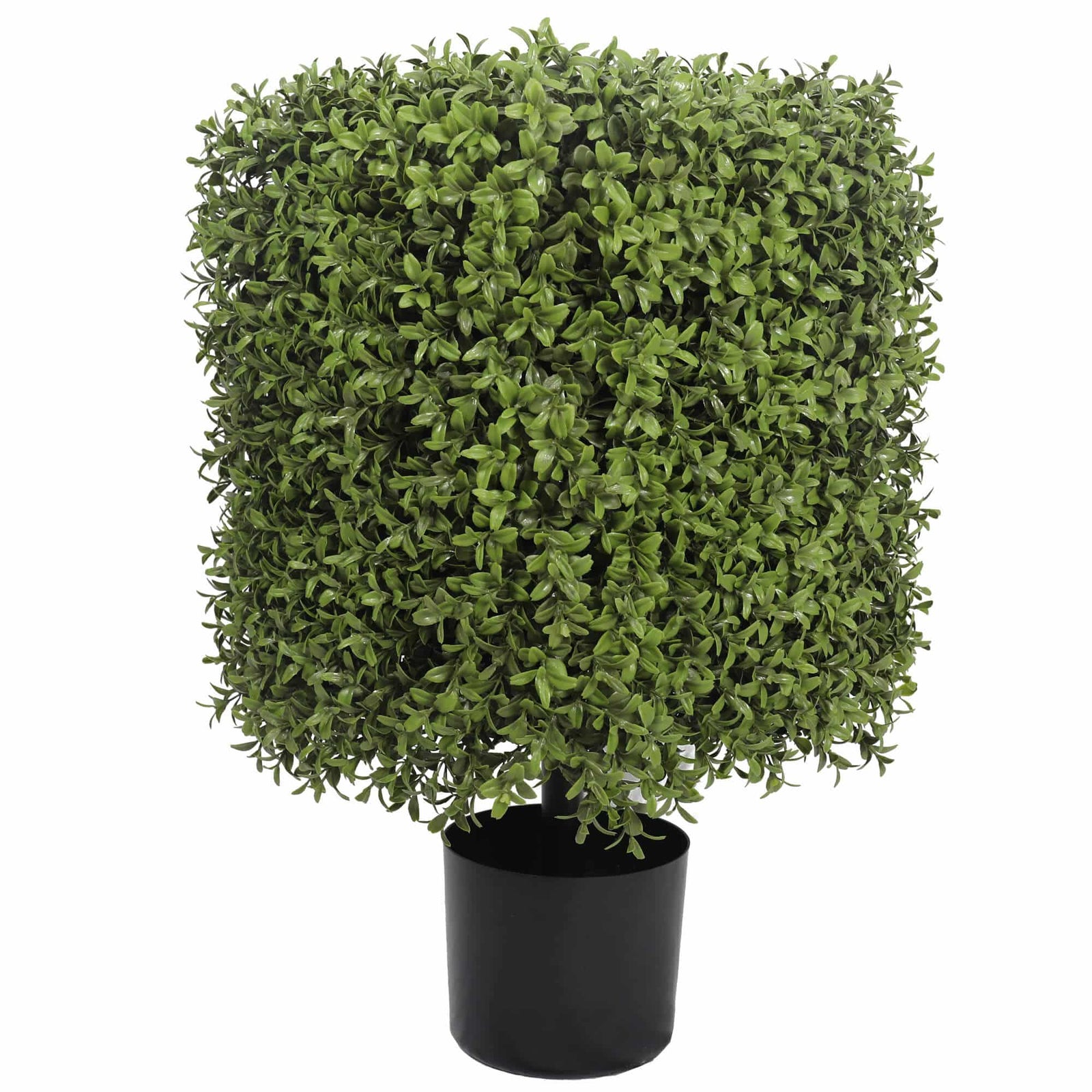 Premium Potted Artificial Square Topiary Plant 21" - UV Resistant / Ou