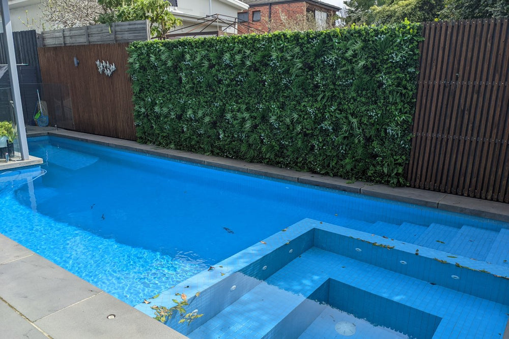 Artificial Green Walls for Your Pool Area - Luxury Lagoon Fake Greenery